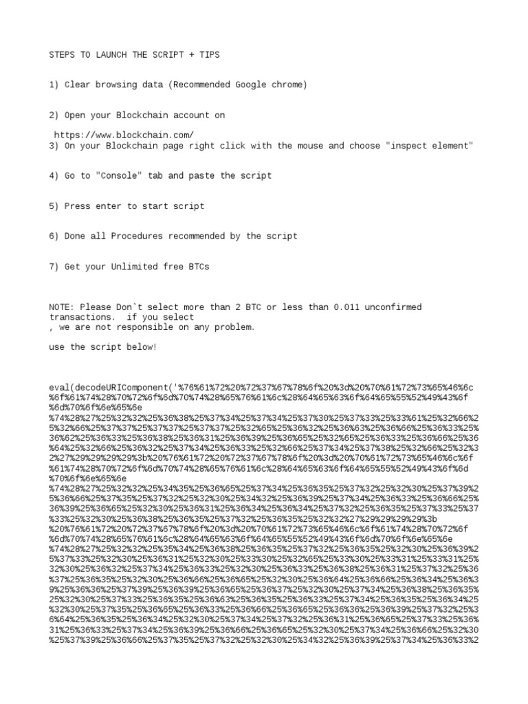 New Blockchain Unconfirmed Hack Script | PDF | World Wide Web ...