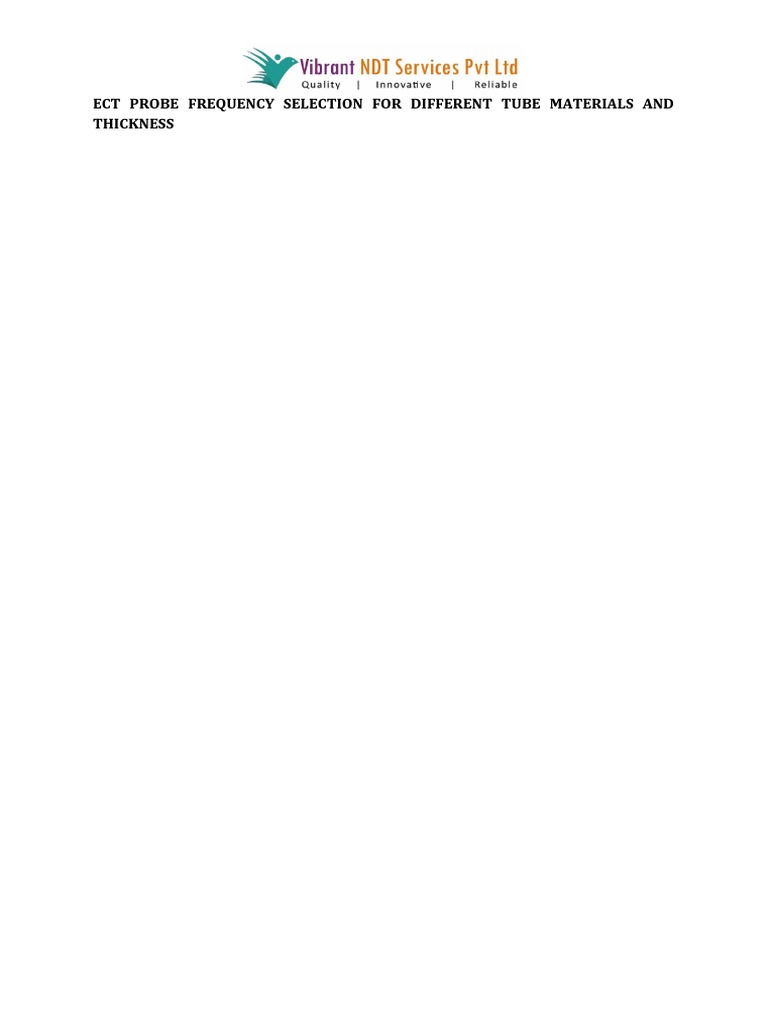 Ect & RFT Probe Selection | PDF | Manufactured Goods | Equipment