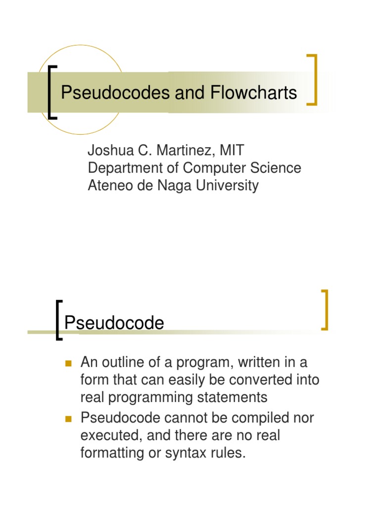 BC101 Lecture 2 - Pseudocodes and Flowcharts | PDF | Teaching Methods ...