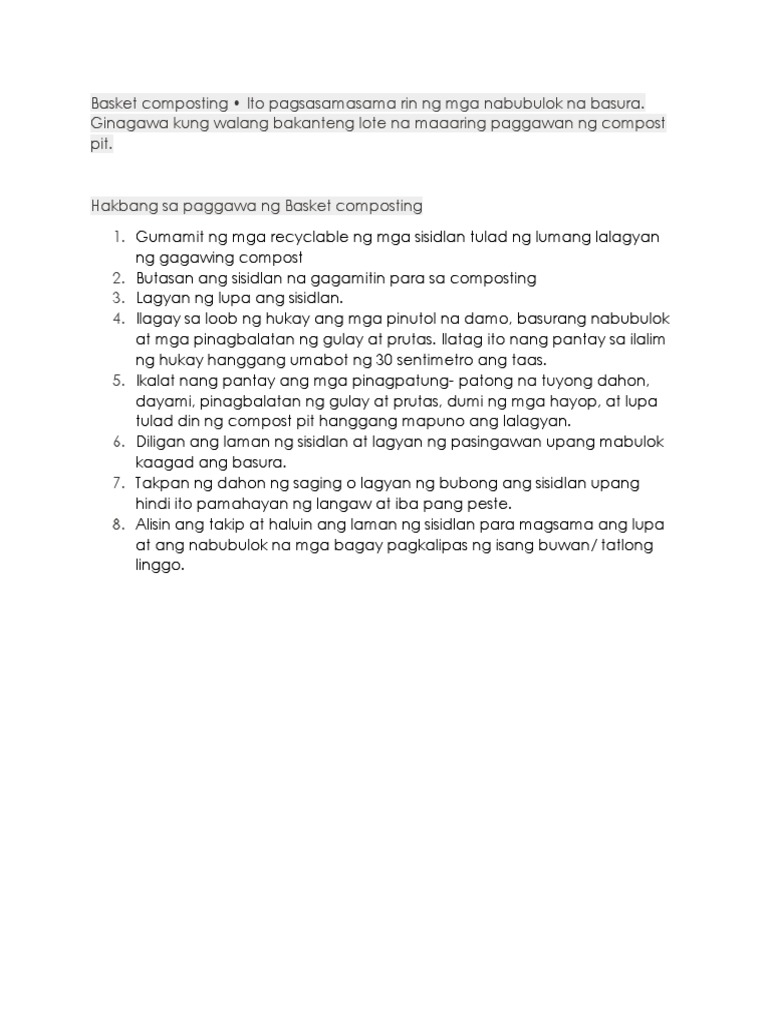 Basket Composting | PDF
