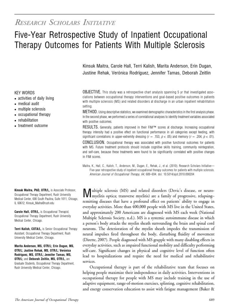 Multiple Sclerosis Physical Therapy Occupational Therapy