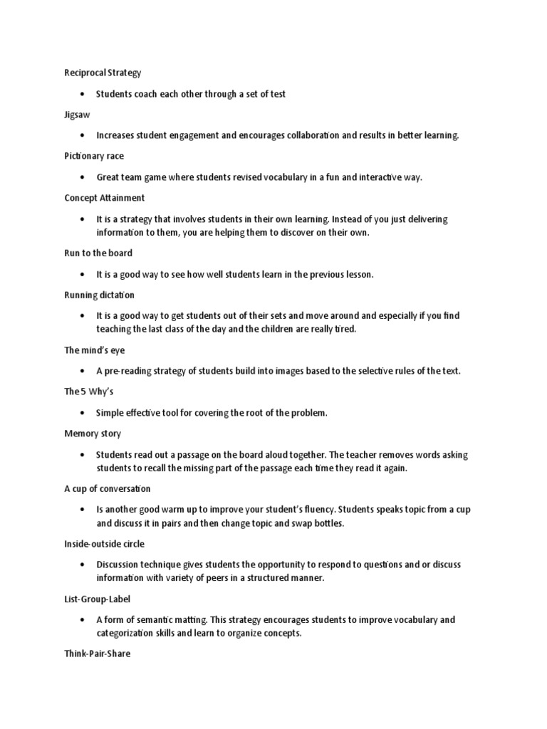 Reciprocal Teaching Strategy | PDF | Cognition | Learning