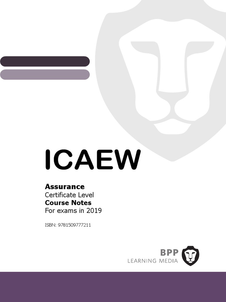 BPP Assurance Course Notes | PDF | Audit | Internal Control