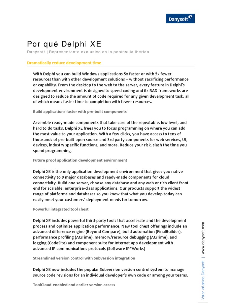 Por Qué Delphi XE: Dramatically Reduce Development Time | Download Free ...
