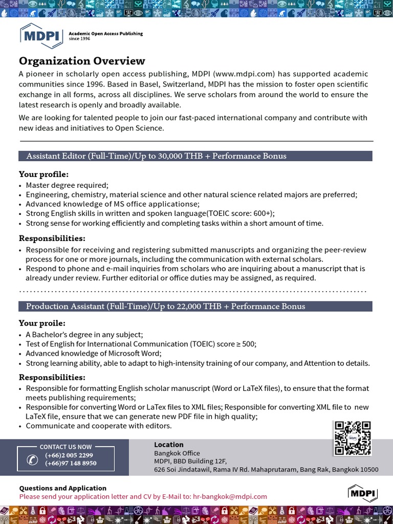 MDPI BKK-Recruitment Poster | PDF