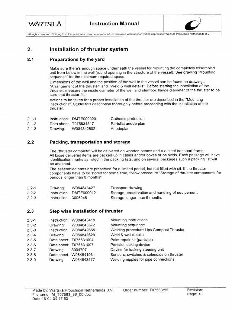 Chapter 02 - Installation of Thruster System | PDF