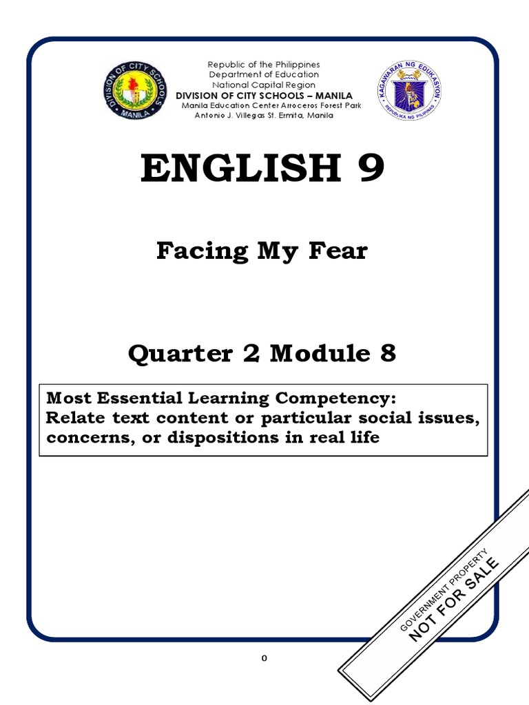 English 9 Module: Facing My Fear | PDF | Essays | Idea