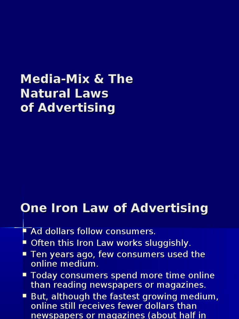 Media-Mix & The Natural Laws of Advertising | PDF | Advertising ...