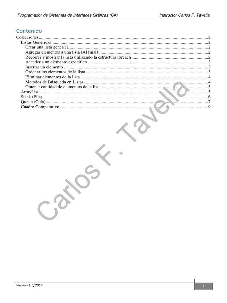 Apunte C# Colecciones | PDF | Cola (tipo de datos abstractos) | C Sharp ...