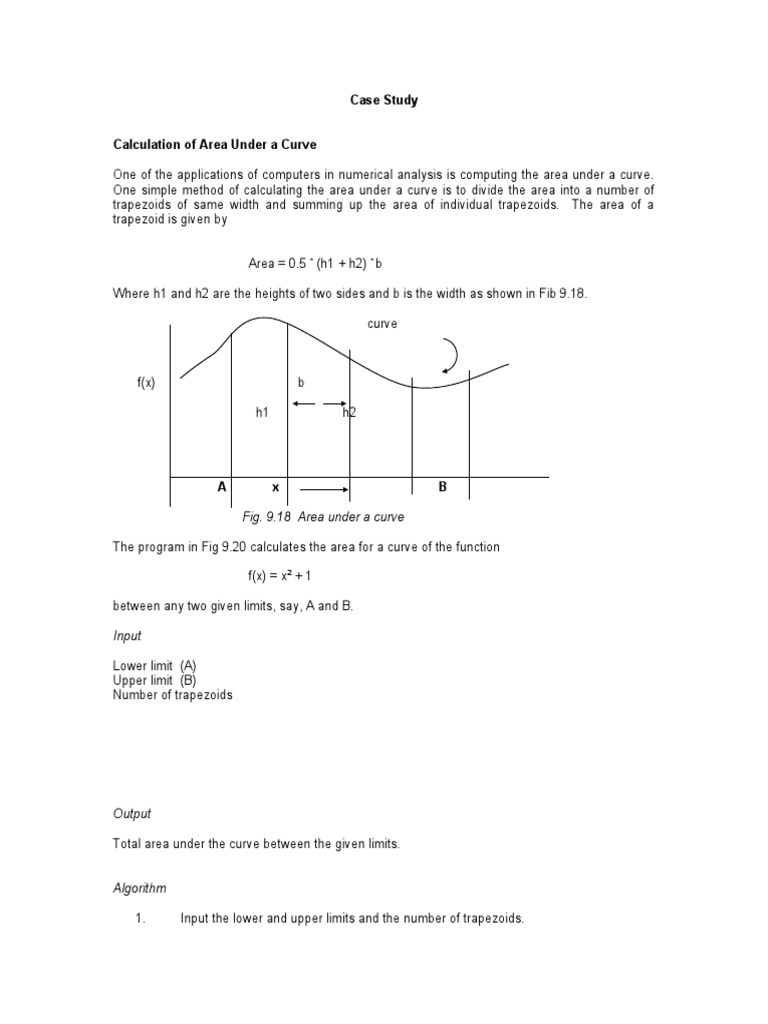 Case Study: Fig. 9.18 Area Under A Curve | Download Free PDF | Integral ...