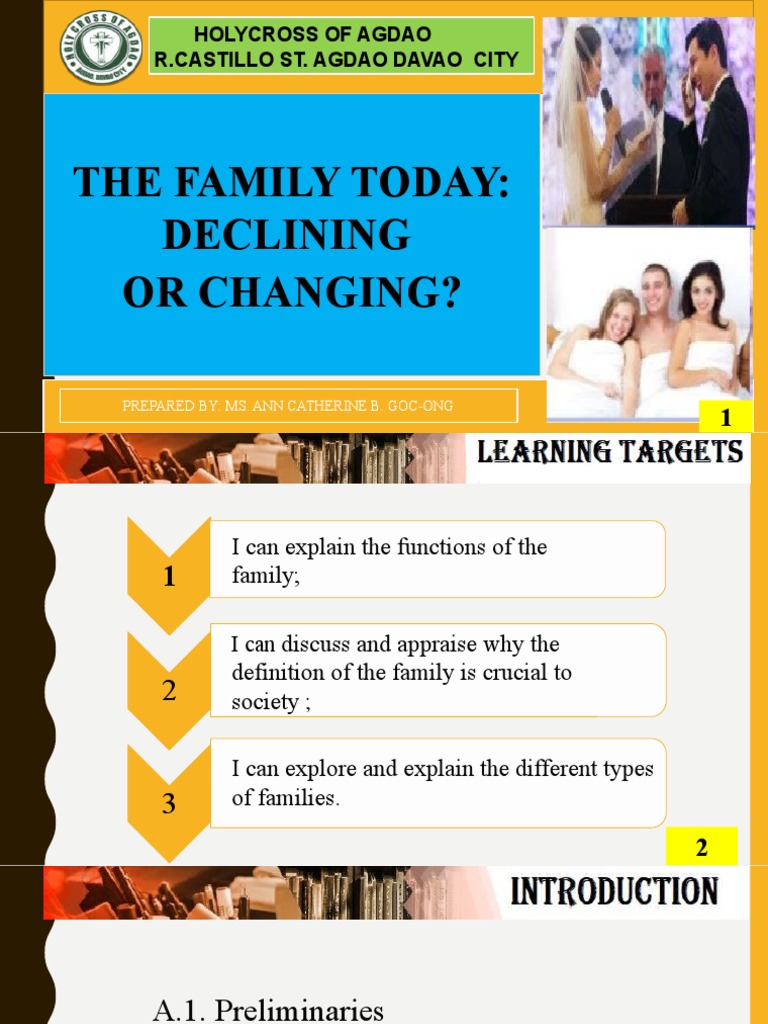 The Family Today: Declining or Changing?: Holycross of Agdao R.Castillo ...