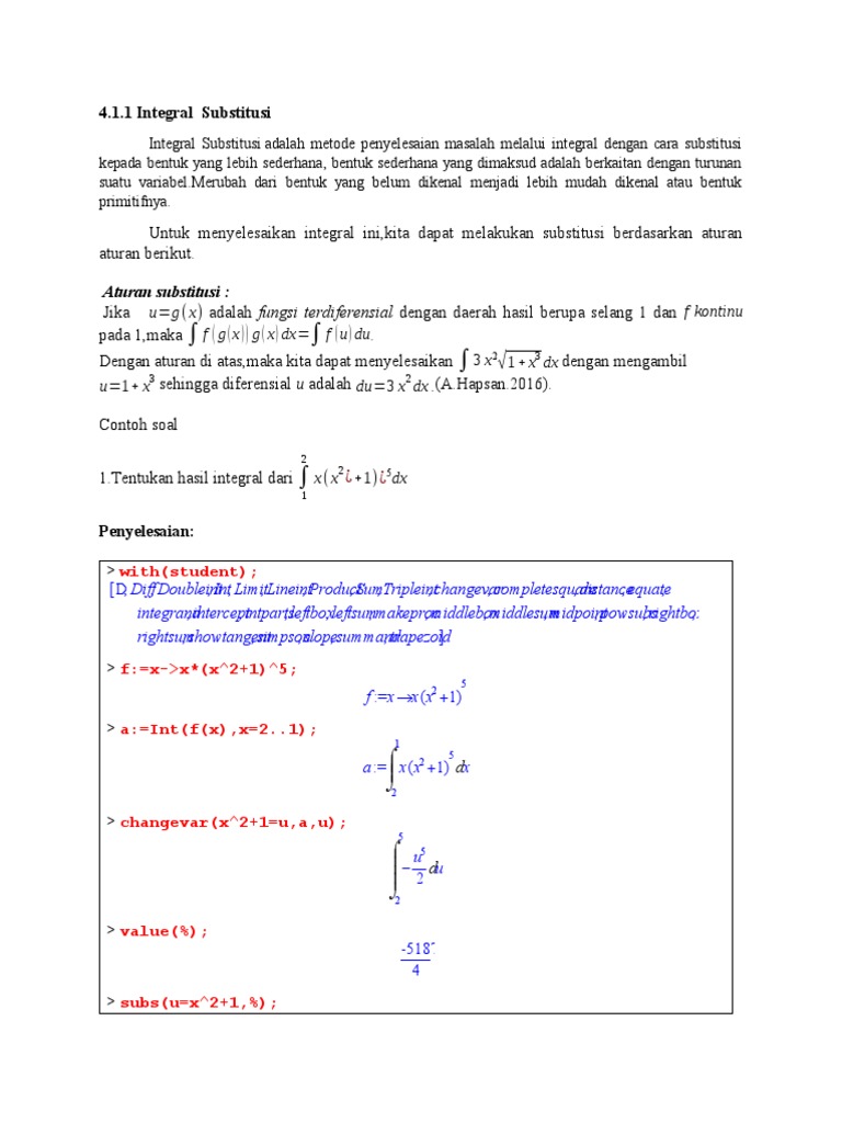 Integral Substitusi | PDF
