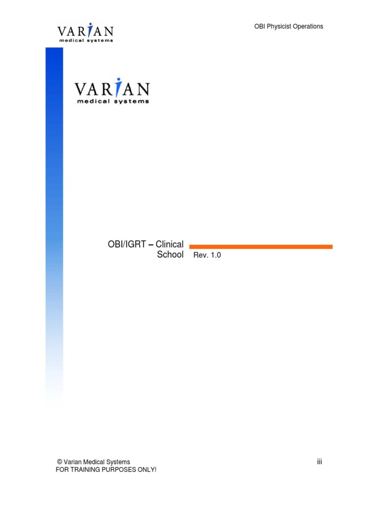OBI-IGRT Clinical School Manual - ENG - Secured | PDF
