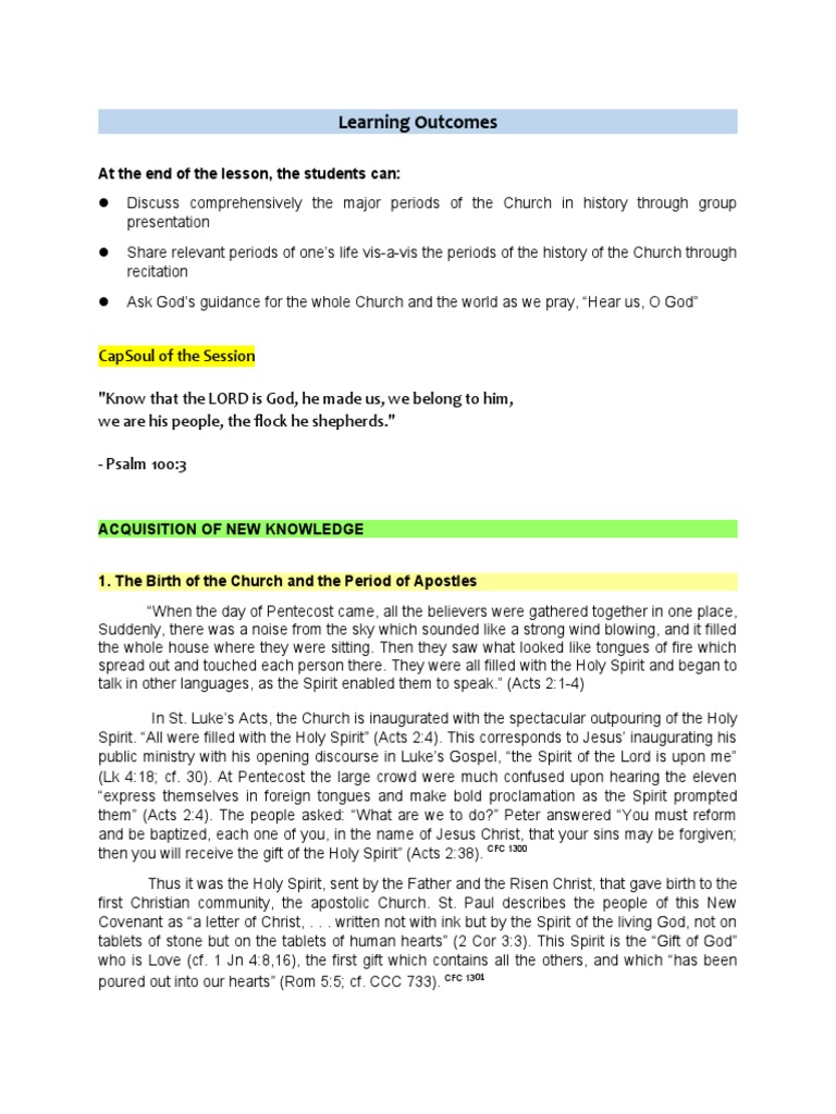 The Church in History | PDF | Catholic Church | Pope
