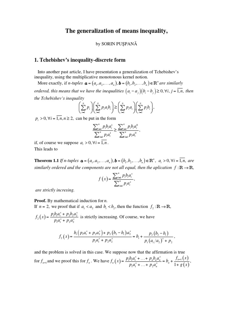 The Generalization of Means Inequality Through Exponential Functions ...