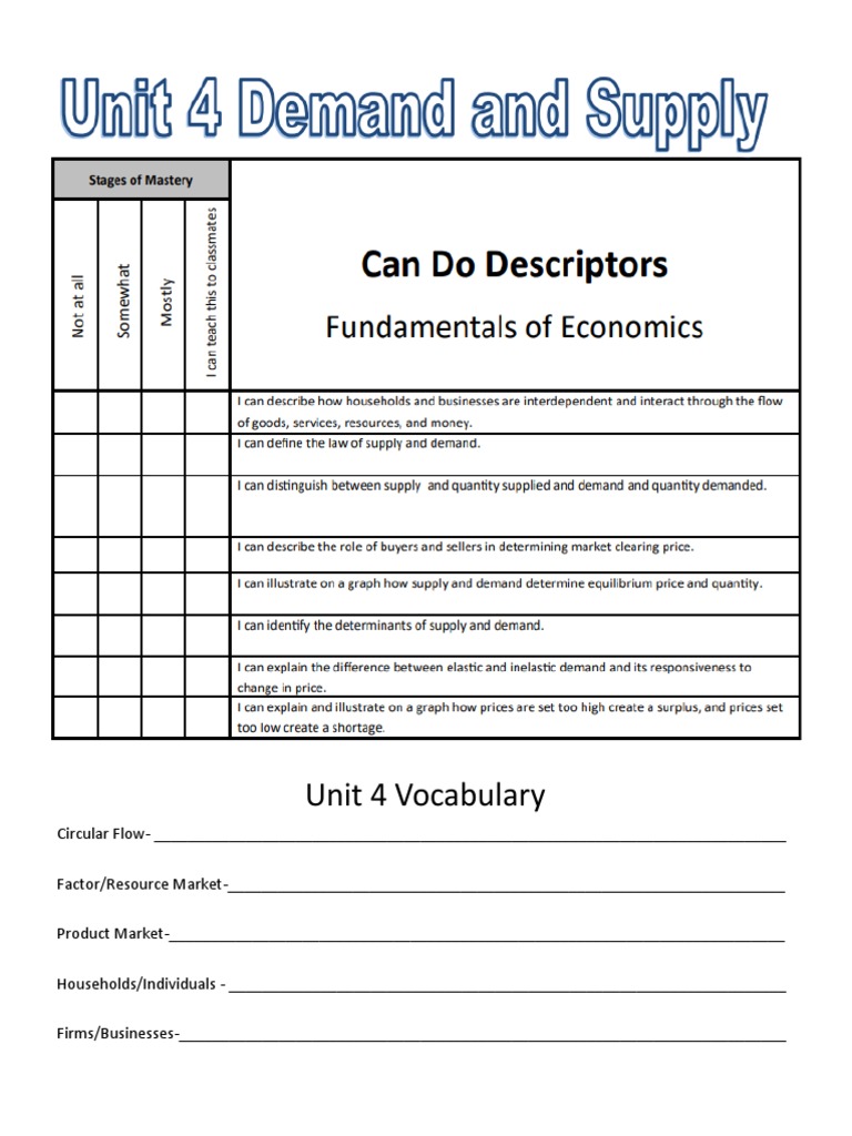 Unit 4 Supply - Demand Notes | PDF | Demand | Supply (Economics)
