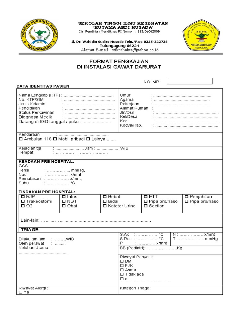 Format Askep Igd | PDF