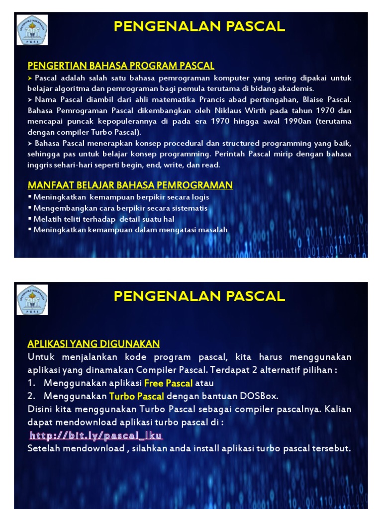 SESI 1 - Pengenalan Pascal | PDF