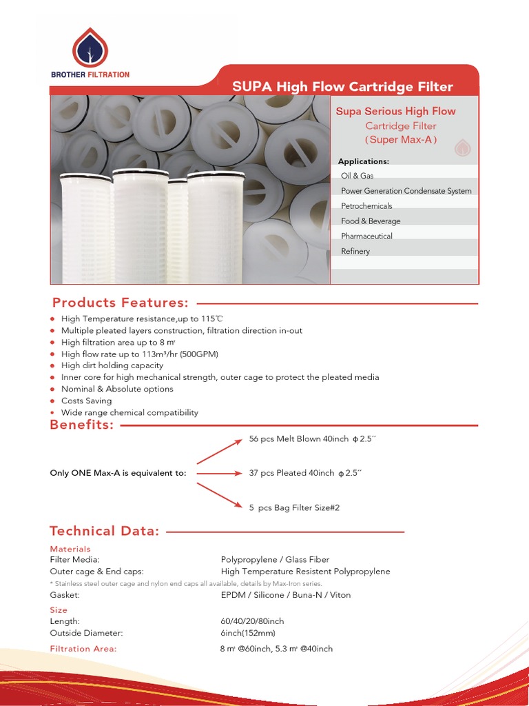 Super Max-A (SUPA Series) | PDF | Filtration | Flow Measurement