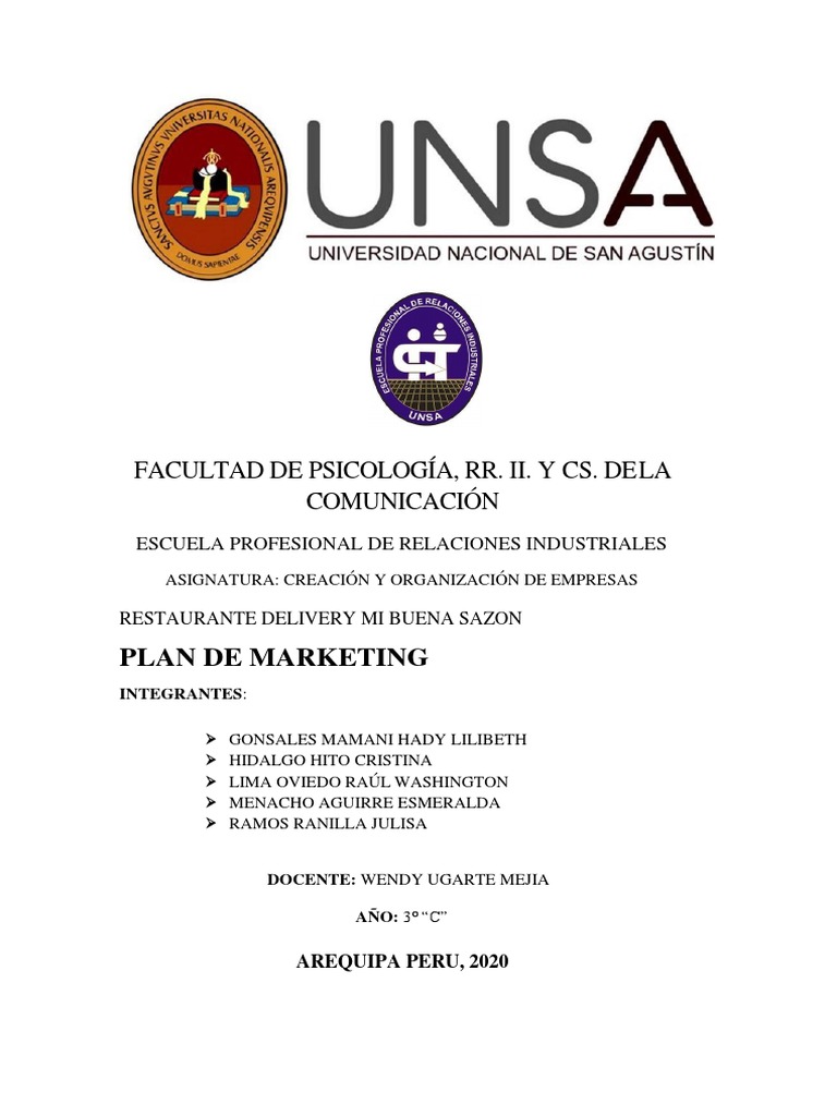 PLAN DE MARKETING FINAL Terminado | PDF | Marketing | Calidad (comercial)