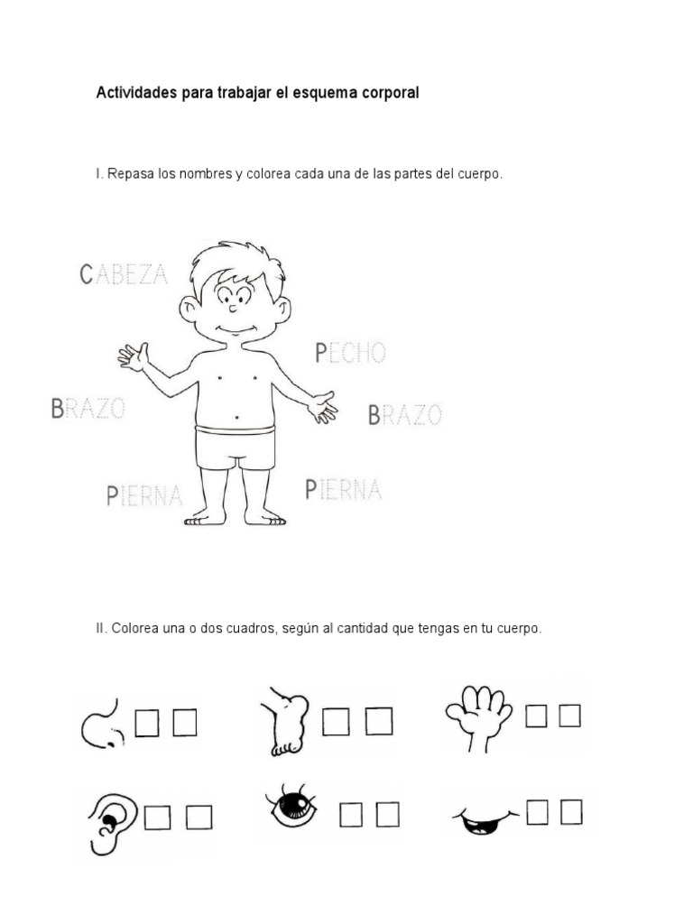 Actividades para Trabajar Esquema Corporal | PDF