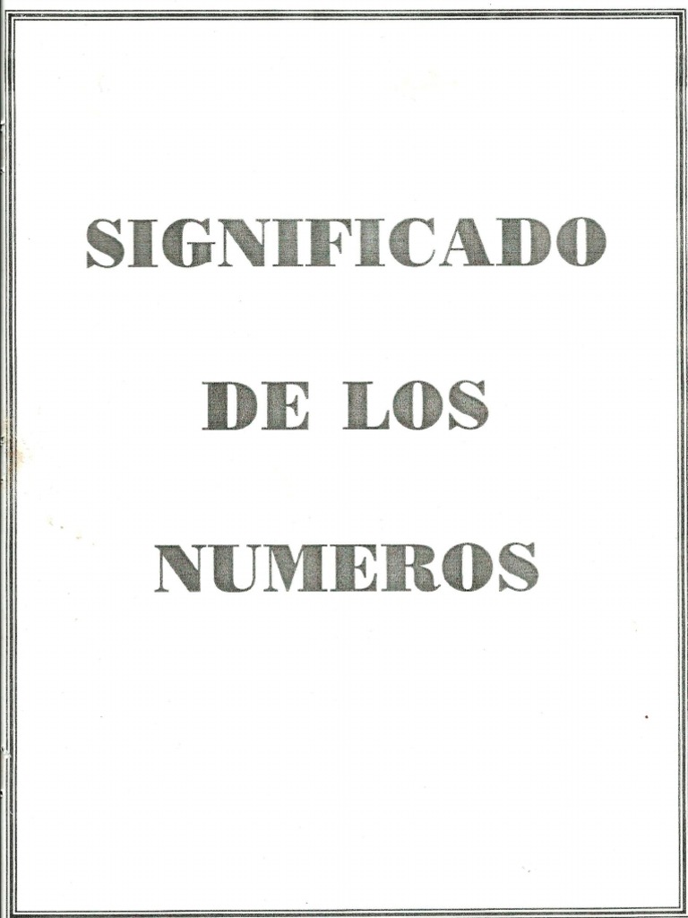 Significado de Los Numeros | PDF