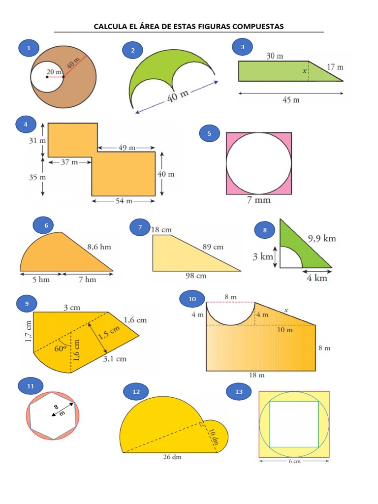 Area Figuras Compuestas | PDF | Métodos y materiales de enseñanza