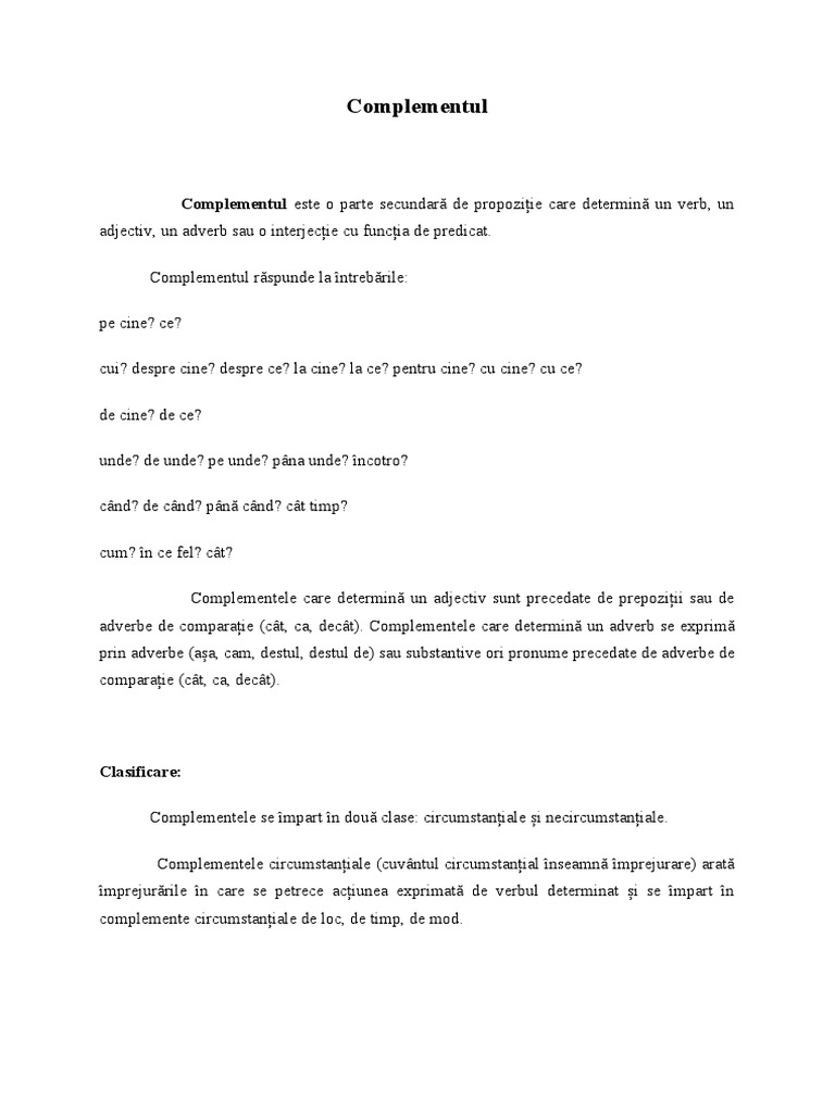Complementul | PDF