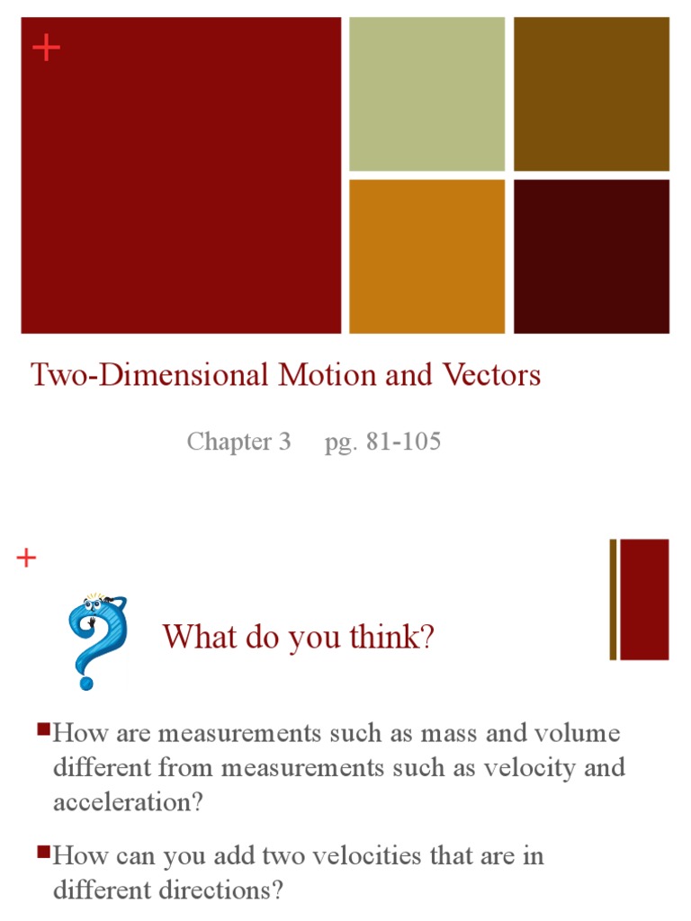 Two-Dimensional Motion and Vectors: Chapter 3 Pg. 81-105 | PDF ...