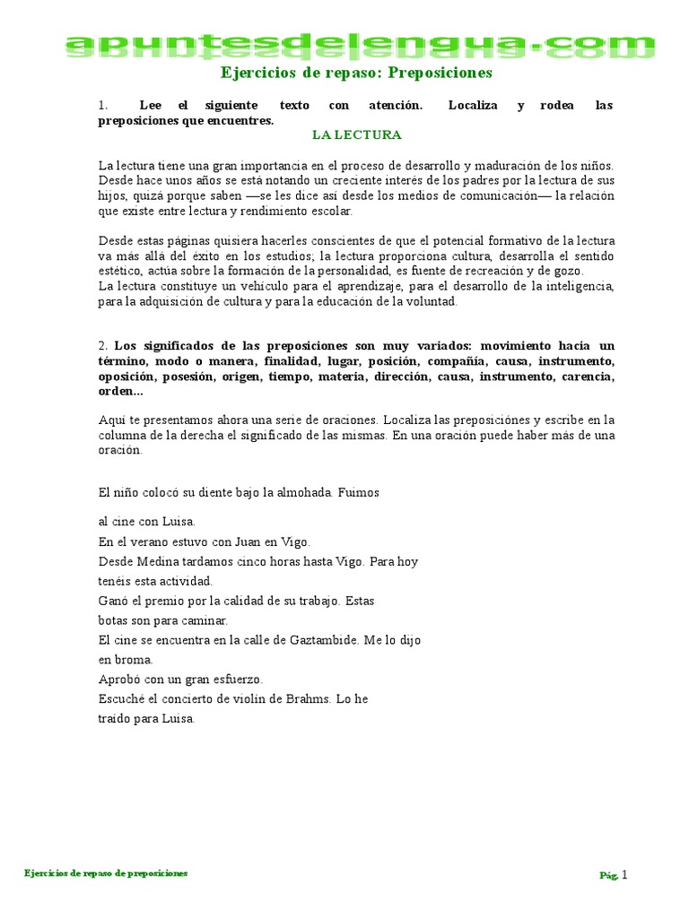 PREPOSICIONES01 | PDF