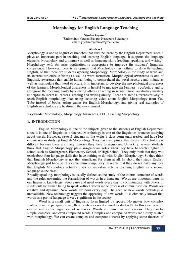 Teaching English Morphology Effectively | PDF | Morphology (Linguistics ...