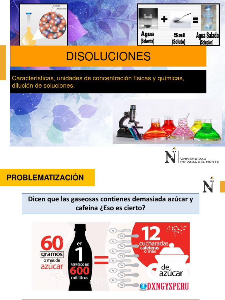 Sesión 13 - Disoluciones | PDF | Concentración | Electrólito