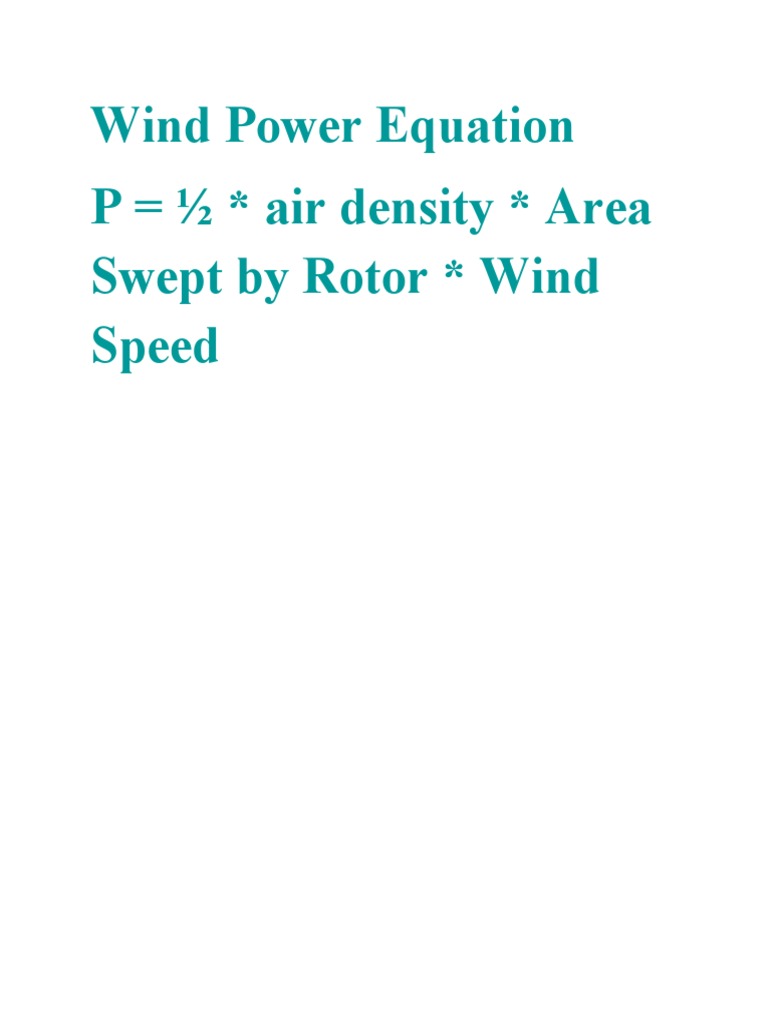 Wind Power Equation | PDF