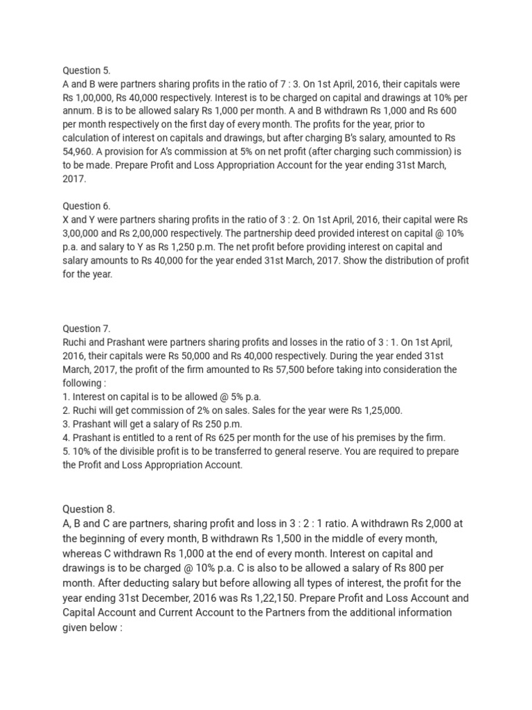 Appropriation Account in Partnership | PDF | Interest | Partnership