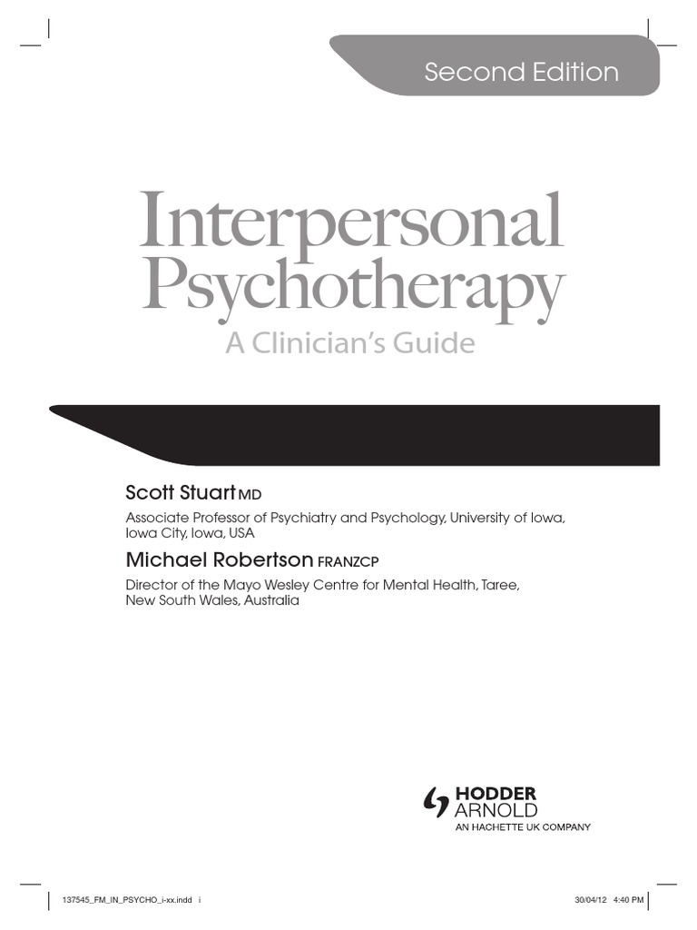 IPT Book Chapter Structure | Download Free PDF | Psychotherapy ...