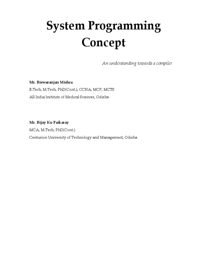 System Programming Concept | PDF | Interface (Computing) | Computer ...