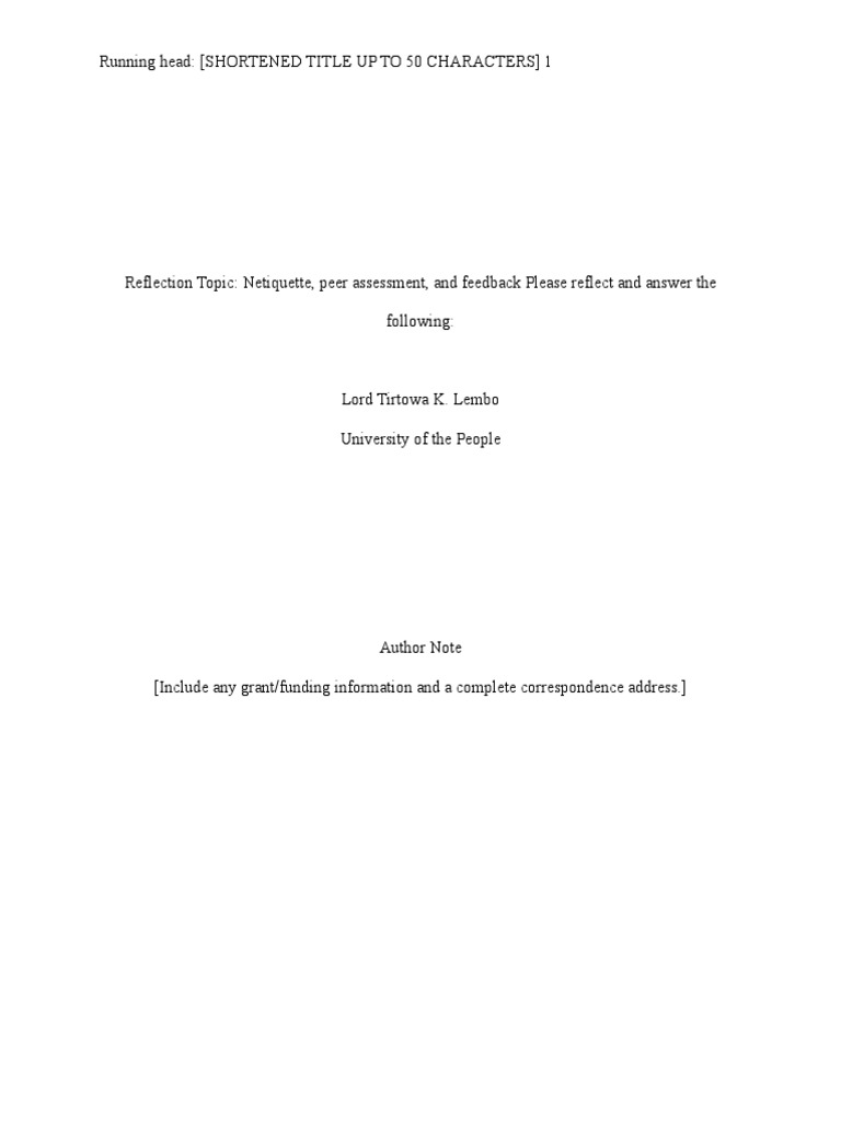 Learning Journal Unit 3 English Reflection Topi1 | PDF | Etiquette ...