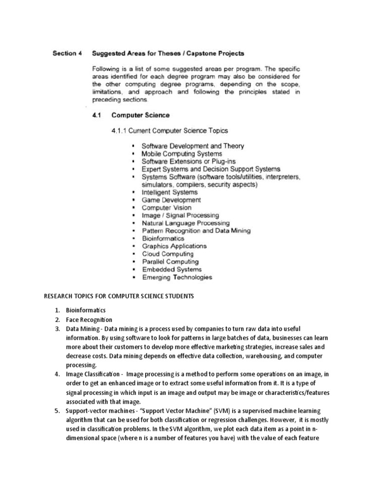 Research Topics For Computer Science Students | PDF | Statistical ...