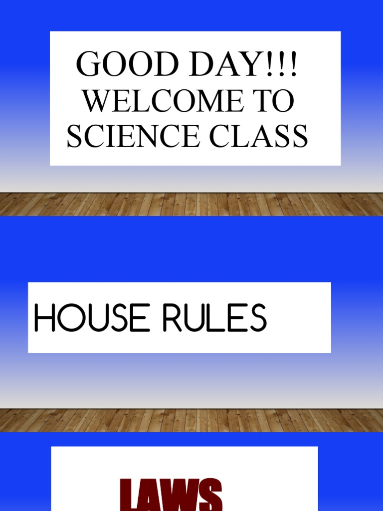 Good Day!!!: Welcome To Science Class | PDF