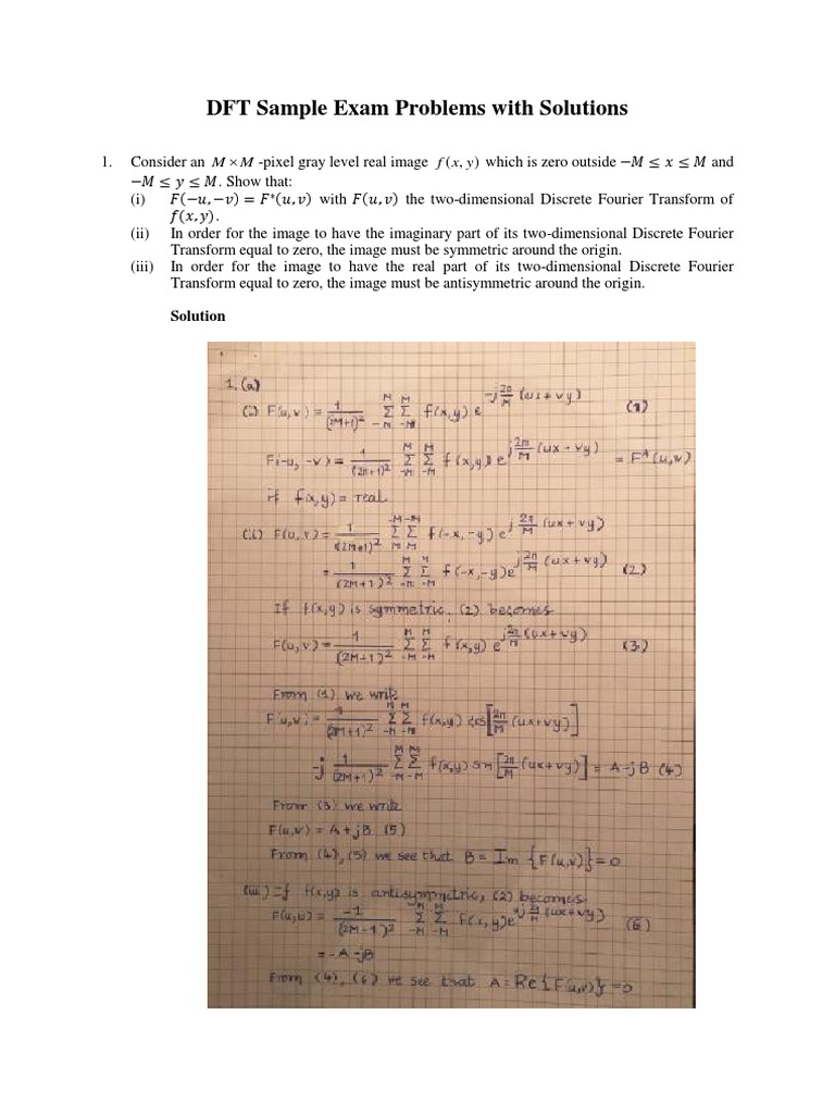 DFT Sample Exam Problems Solutions | PDF | Discrete Fourier Transform | Fourier Analysis