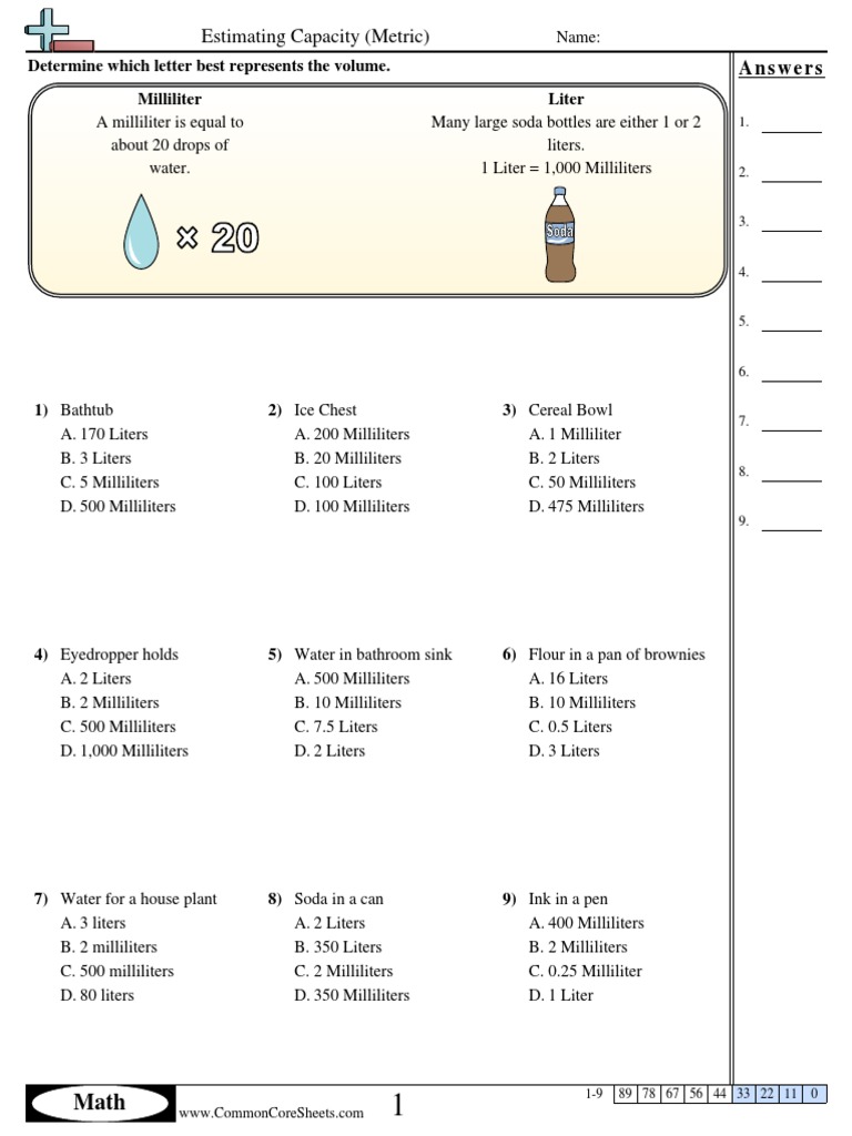 Estimating Capacity in Metric Units: A Document Matching Milliliters ...