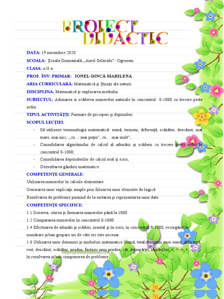 15 Proiect Didactic Mem | PDF