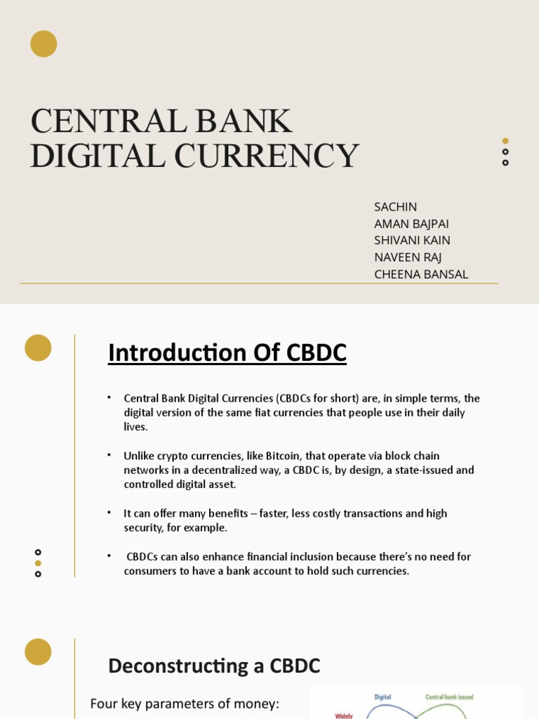 Central Bank Digital Currency - PPT | PDF | Money Laundering | Banks