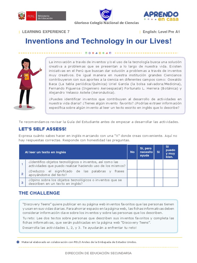Exp7 Secundaria 1y2 Ingles Act01 | PDF