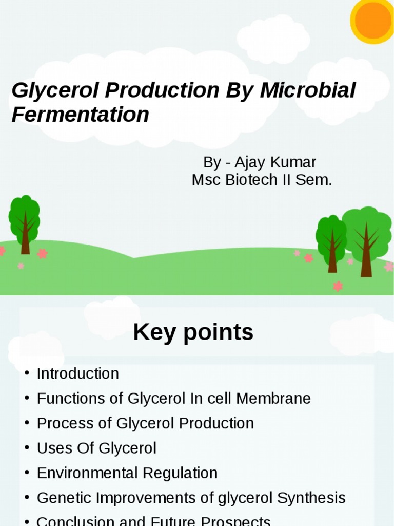 Glycerol Production by Ajay Sharma Oka | PDF | Redox | Glycerol