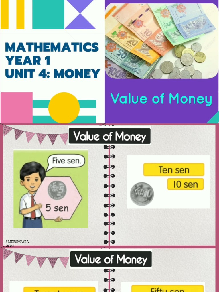 Math Year 1 - Value of Money | PDF