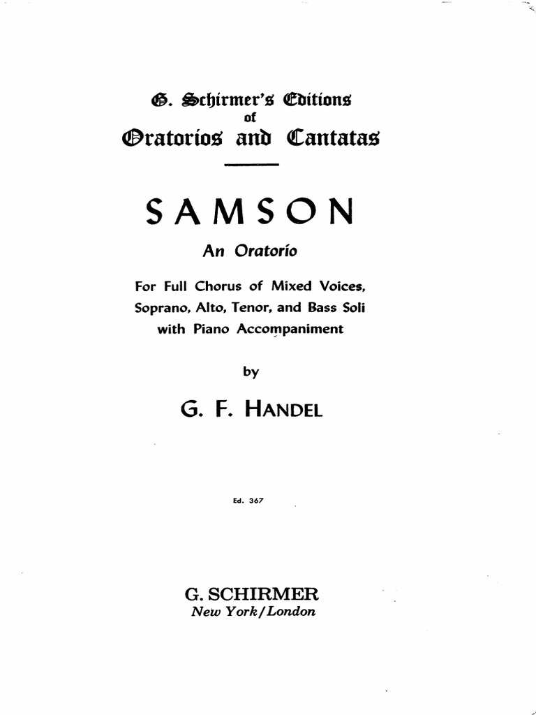 Handel - Samson (PV, Schirmer) | PDF