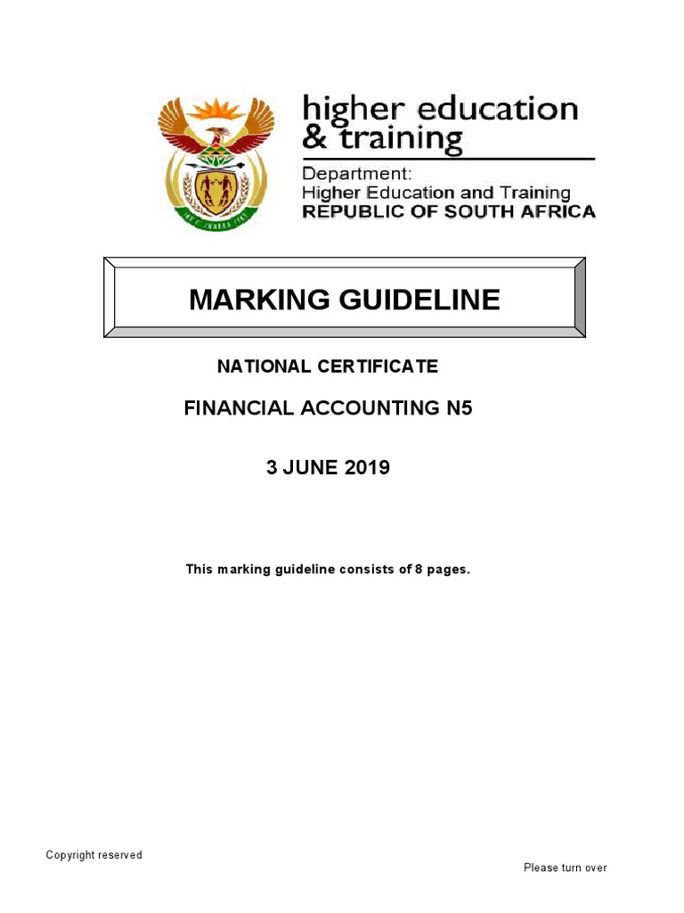 n560 - Financial Accounting n5 Memo June 2019 - Adall | PDF | Debits ...