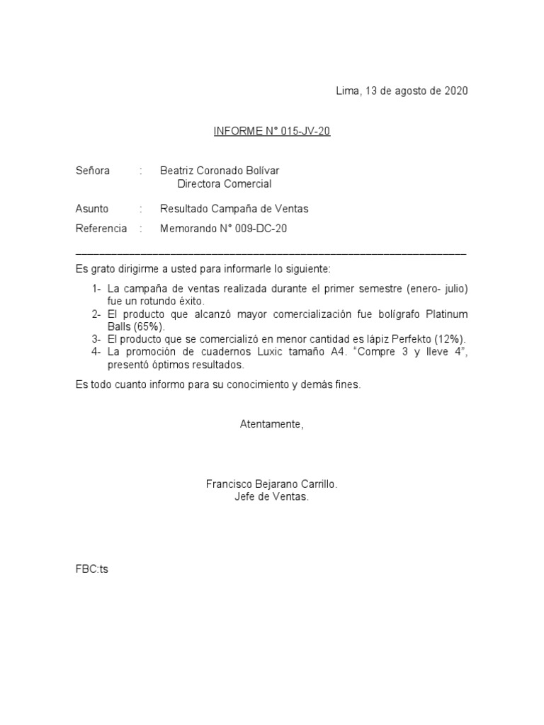 Ejemplos de Informes | PDF