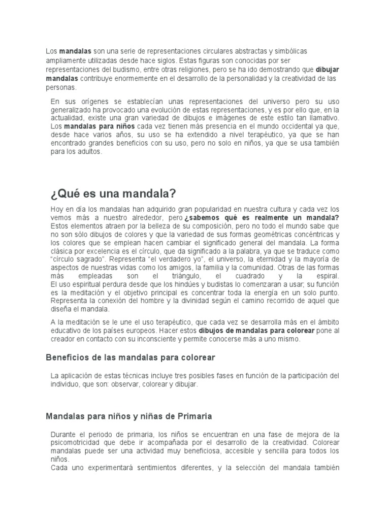Los beneficios de las mandalas para la salud mental y el desarrollo ...
